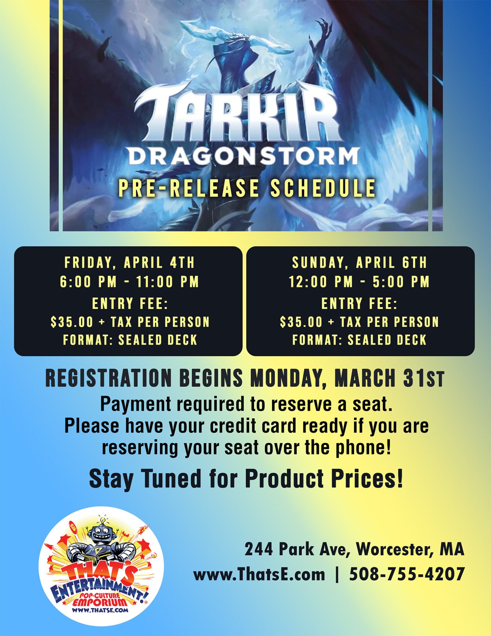 MtG Tarkir: Dragonstorm Pre-release Friday, April 4th (Worcester Store ...