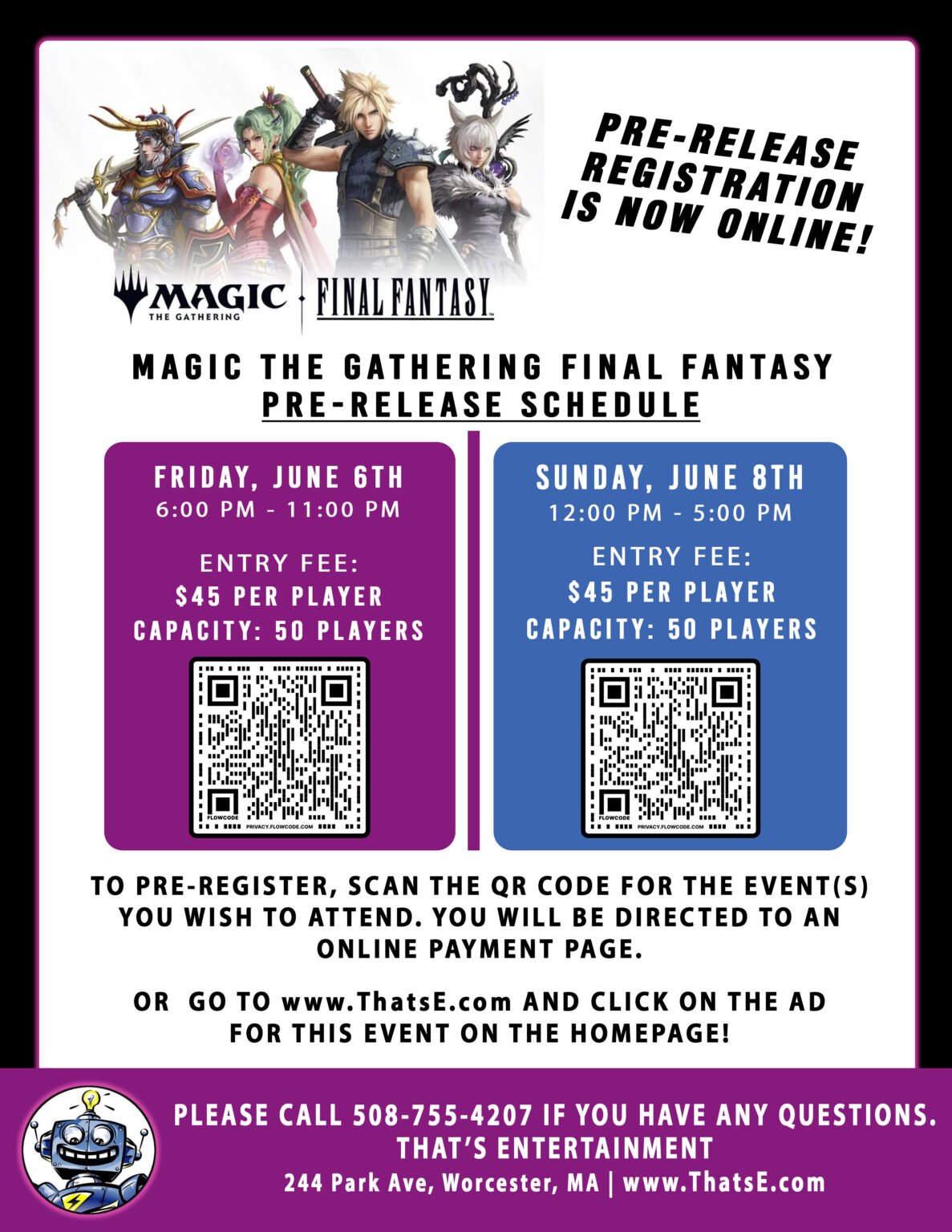Pre-Registration for Magic the Gathering Final Fantasy Pre-Release ...