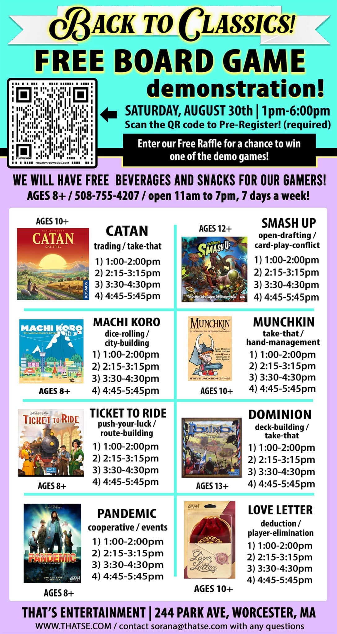 Free Board Game Demonstration – Saturday, August 30th – (Worcester ...