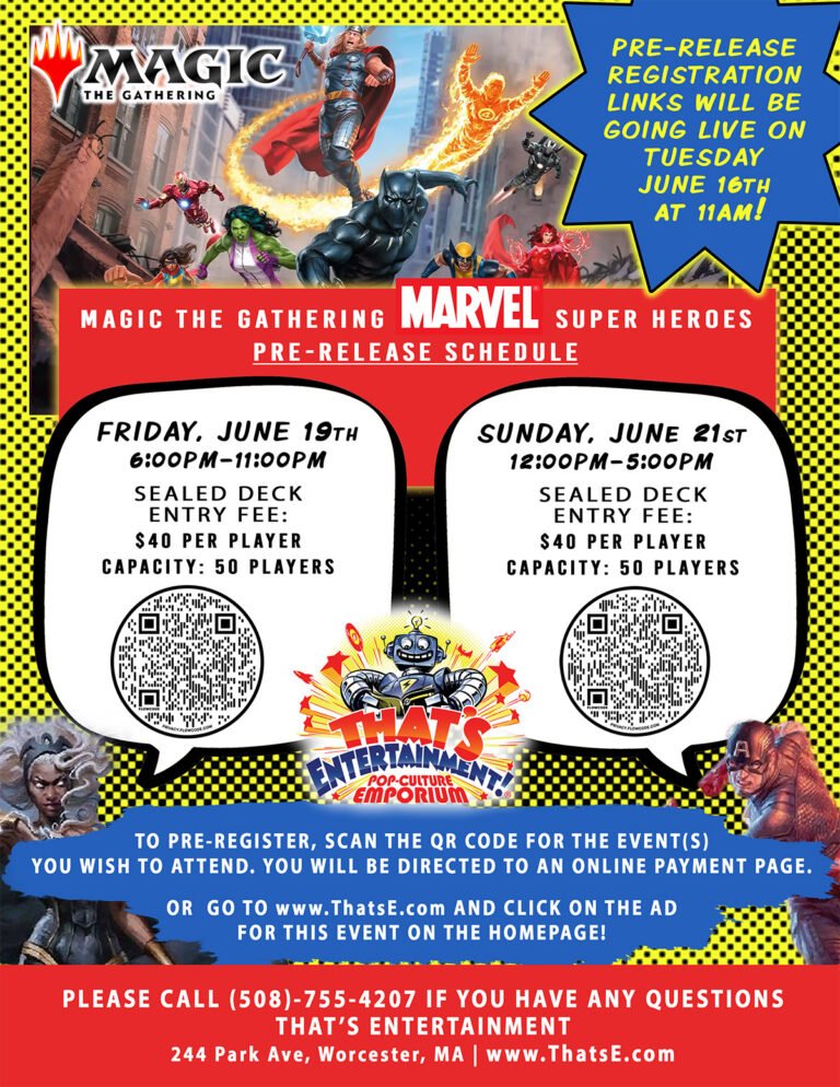 Magic the Gathering Marvel Super Heroes Pre-Release Events – Worcester ...